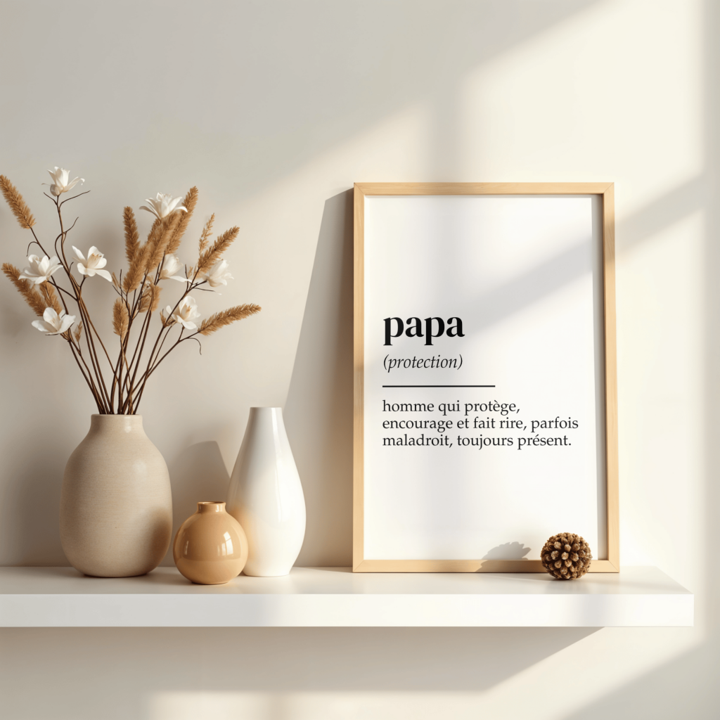 Affiche définition Papa à télécharger | cadeau fête des pères original