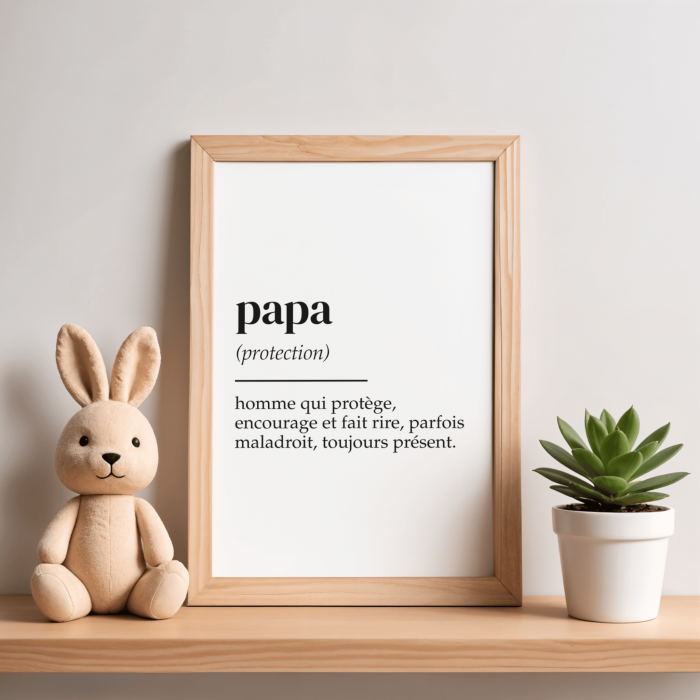 Affiche définition Papa à télécharger | cadeau fête des pères original